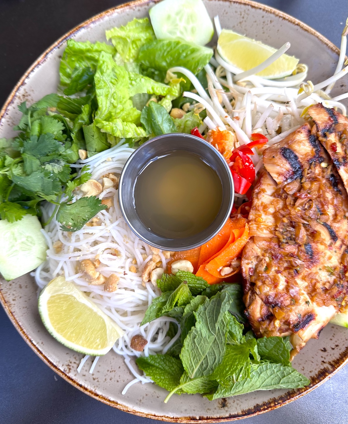 Vietnamese Noodle Salad Recipe with Grilled Chicken - Cooking Sessions
